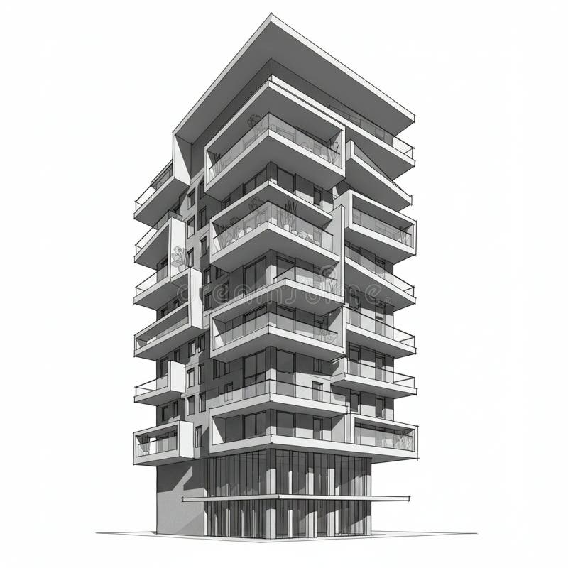 Prominent Angular Balconies Stock Illustrations – 7 Prominent Angular ...