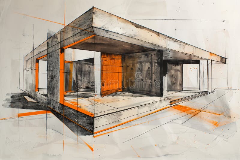 A Modern Architectural Rendering Showcases a Building with Sharp Lines ...