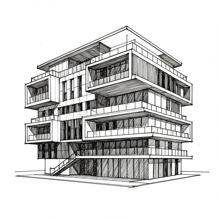 Rectangular Multi Story Building Stock Illustrations – 222 Rectangular ...