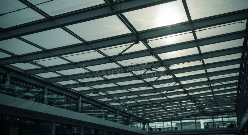 Modern Architectural Skylight in Urban Building Interior Stock Photo ...