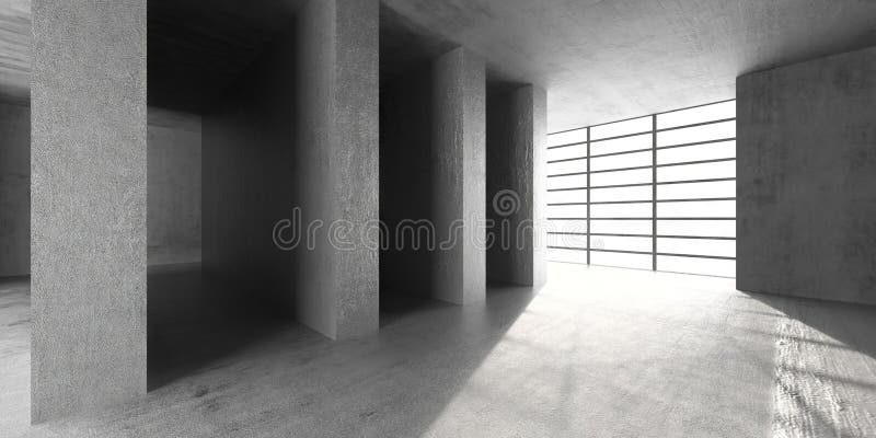 Modern Architectural Space with Concrete Columns and Natural Lighting ...