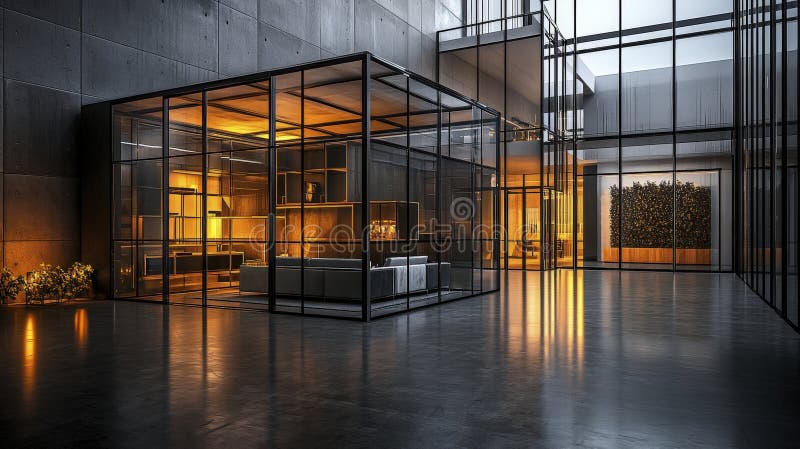 Modern Architectural Space with Interlocking Cubes Urban Environment ...