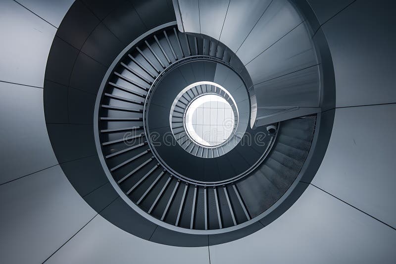 Modern Architectural Spiral Staircase Design Interior View Stock ...