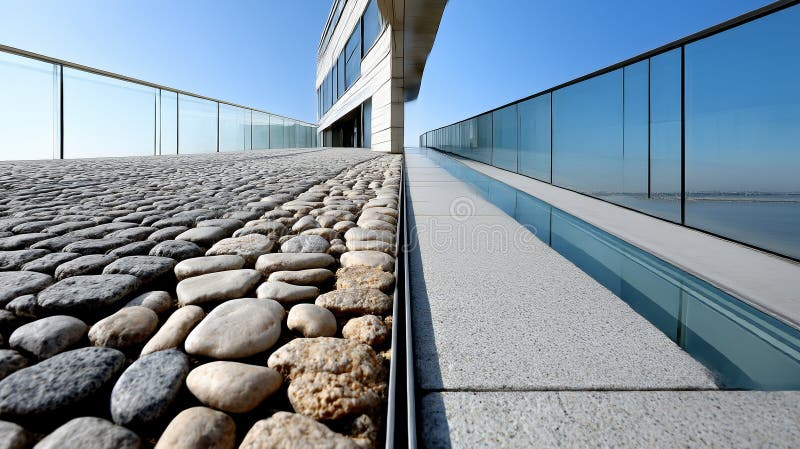 Modern Architectural Structure with a Contrasting Walkway Design ...