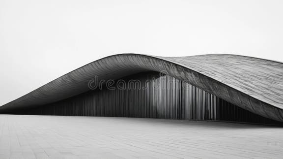 Modern Architectural Structure with a Curved Concrete Roof Stock ...