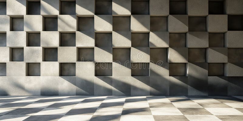 Modern Architectural Structure with 3d Geometric Patterns and Shadows ...