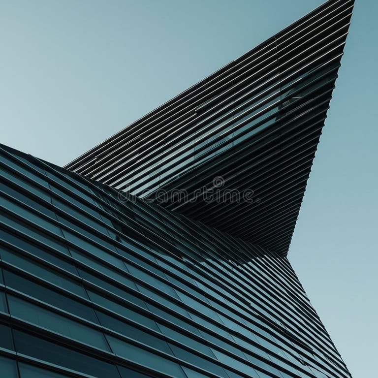 Modern Architectural Structure Featuring Angular, Geometric Design with ...