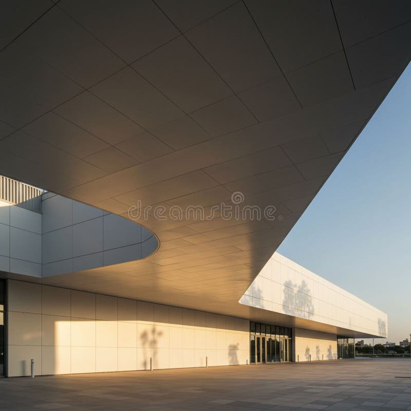 Modern Architectural Structure Featuring a Cantilevered Overhang ...