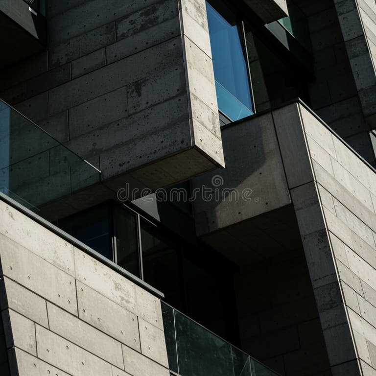 Modern Architectural Structure Featuring Protruding Geometric Elements ...