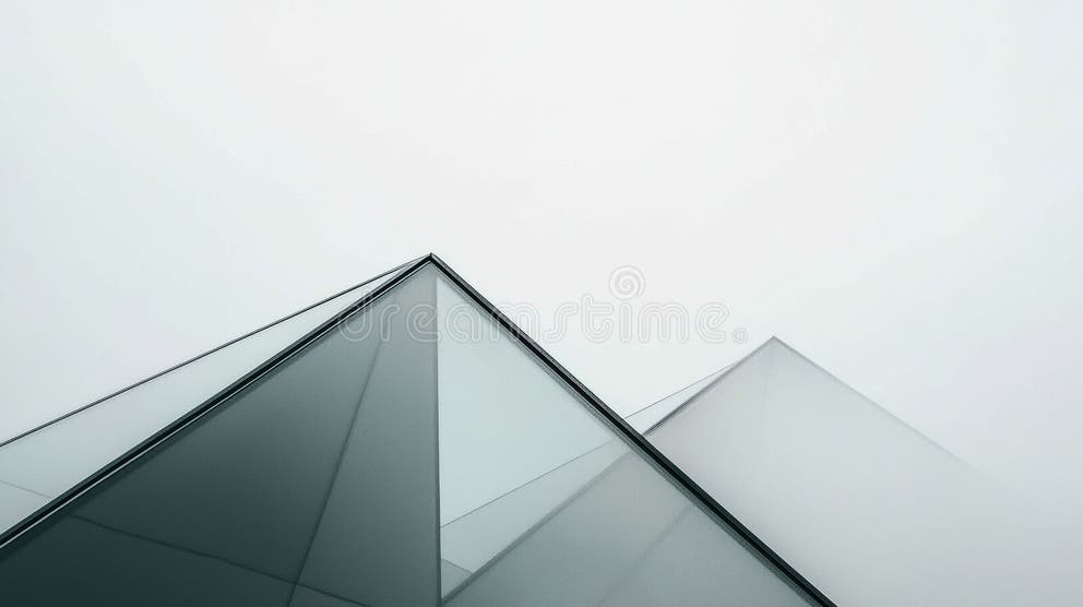 A Modern Architectural Structure with a Glass Facade and a Triangular Design. Stock Image ...
