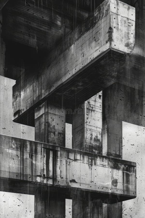 Modern Architectural Structure with Low Contrast Geometric Overlay ...