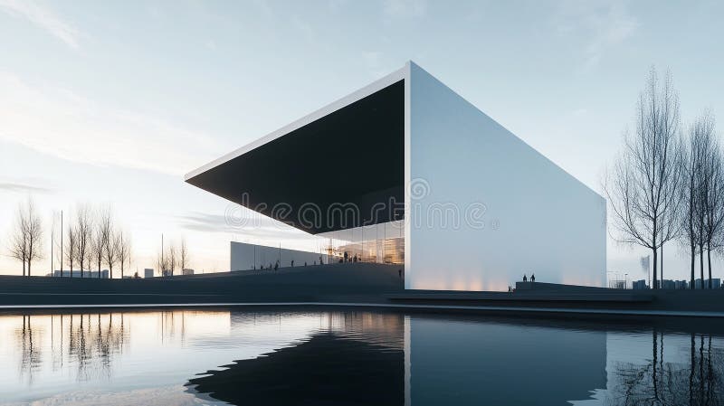 Modern Architectural Structure with a Minimalist Design Featuring a ...