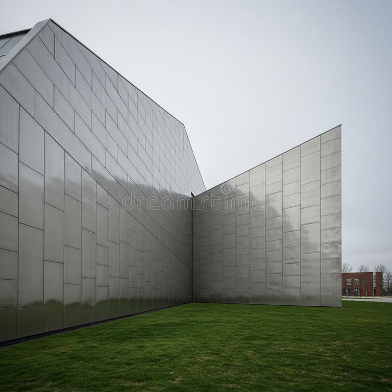 Modern Architectural Structure With Sharp Angular Lines And Metallic 7891