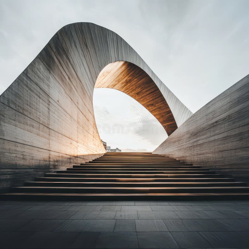 Modern Architectural Structure at Sunset in a City Stock Image - Image ...