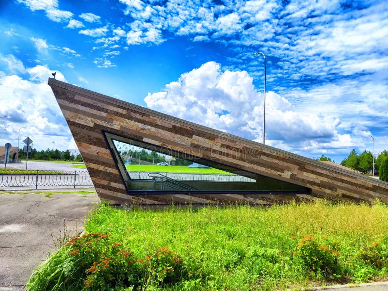 Modern Architectural Structure with Unique Angled Design and Vibrant ...