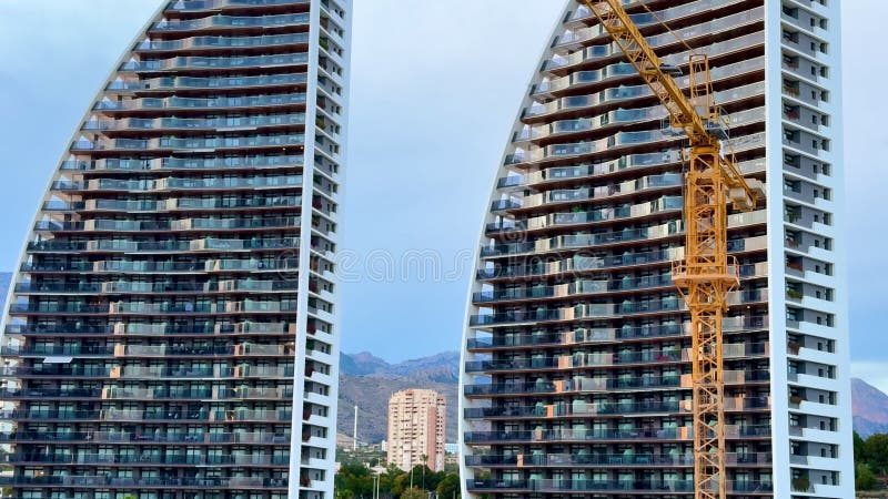 Modern Architectural Towers with Ongoing Construction Progress and ...