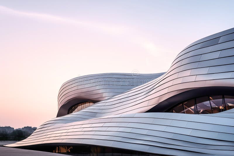 Modern Architectural Waves stock illustration. Illustration of light ...