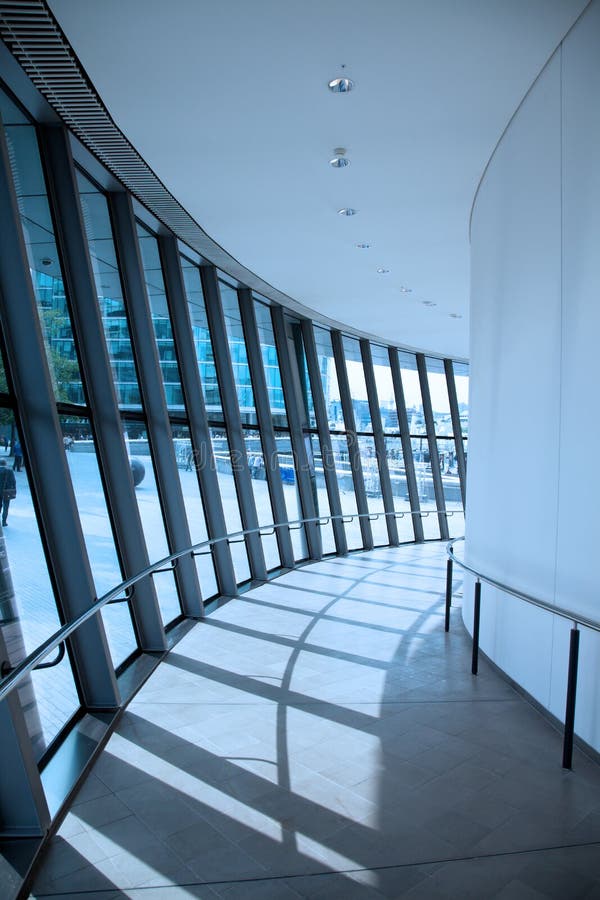 Inside Modern Glass Office Building Stock Photo - Image of windows ...