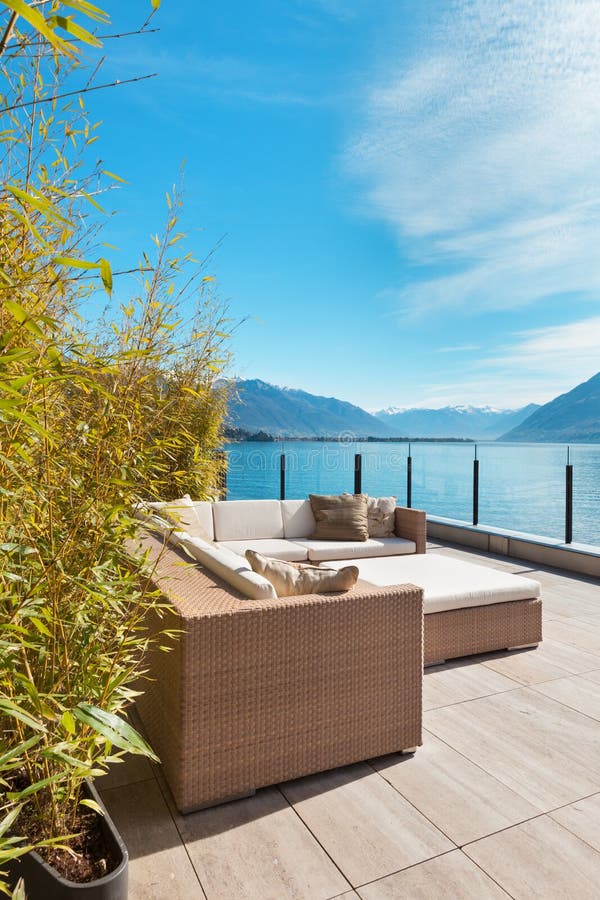 Modern Architecture, Beautiful Terrace Stock Image - Image of external ...