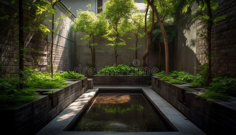 Modern Architecture Blends with Nature Green Color Generated by AI ... Modern Architecture Blends with Nature Green Color Generated by AI ...