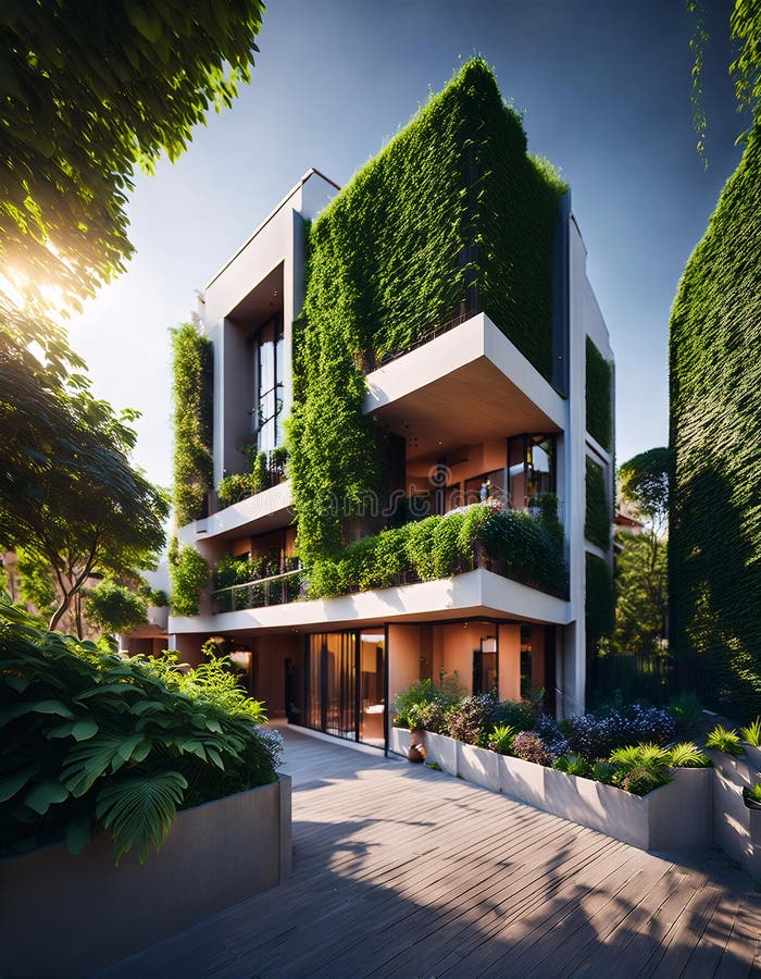 Modern Architecture Blends with Nature in a Sustainable Design Stock ... Modern Architecture Blends with Nature in a Sustainable Design Stock ...