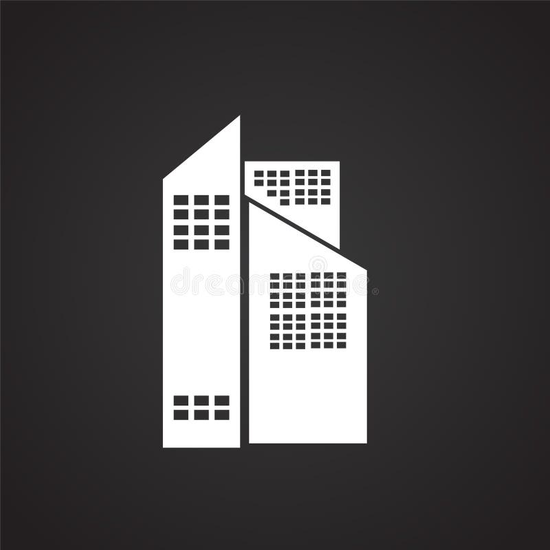 Modern Architecture Building on Black Background Stock Vector ...