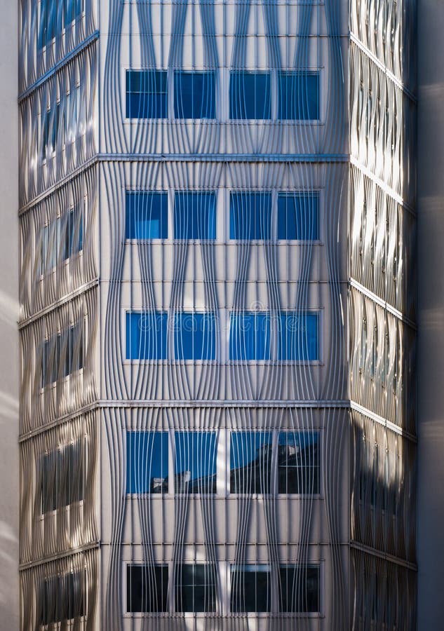 Modern Architecture Building Front of with Vertical and Curved L Stock ...