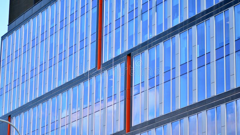 The Glazed Facade of an Office Building with Reflected Sky. Stock Image ...