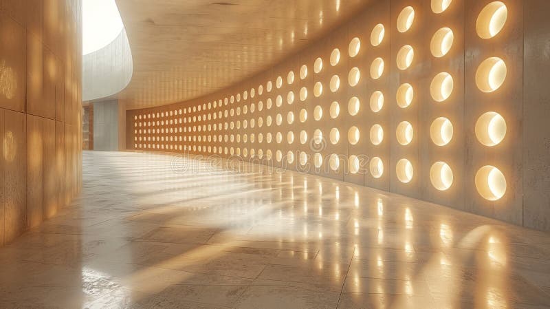 Modern Architecture with Circular Cutouts Stock Illustration ...