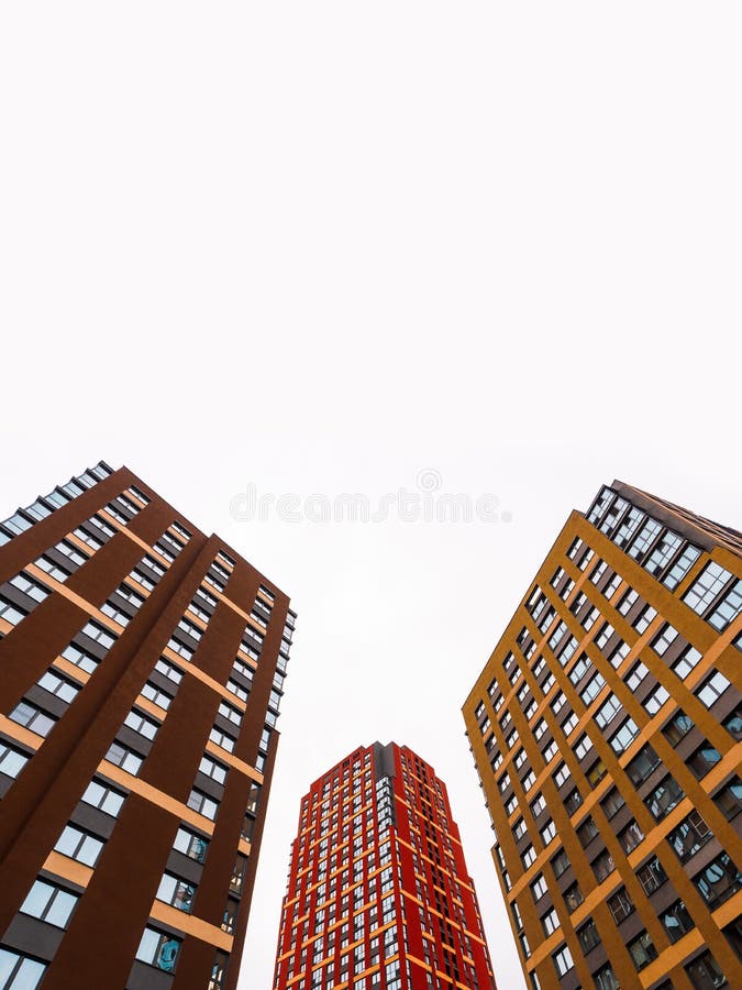 Modern Architecture. Colored Skyscrapers. Multi-storey Residential ...