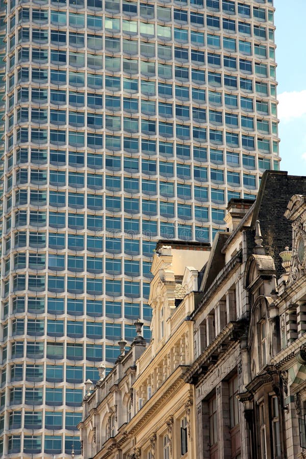 Modern Architecture Contrasted with Vintage Buildings Stock Photo ...