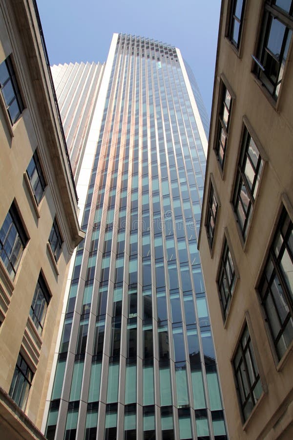 Modern Architecture Contrasted with Vintage Buildings Stock Image ...