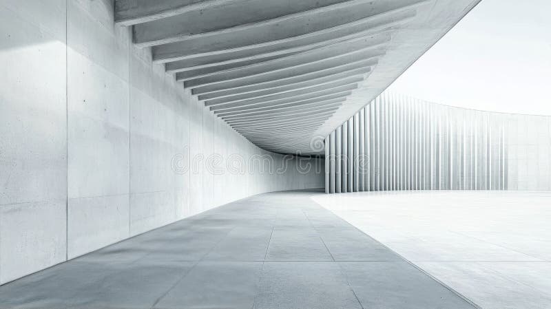 Modern Architecture with Curved Concrete Elements in a Minimalist Urban ...