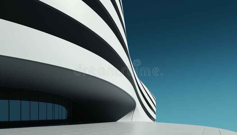 Modern Architecture Design with Abstract Blue Pattern on Building ...