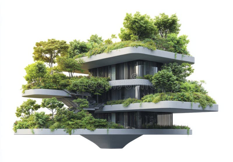 Lush Greenery Integrated Multi Level Concrete Building Stock ...