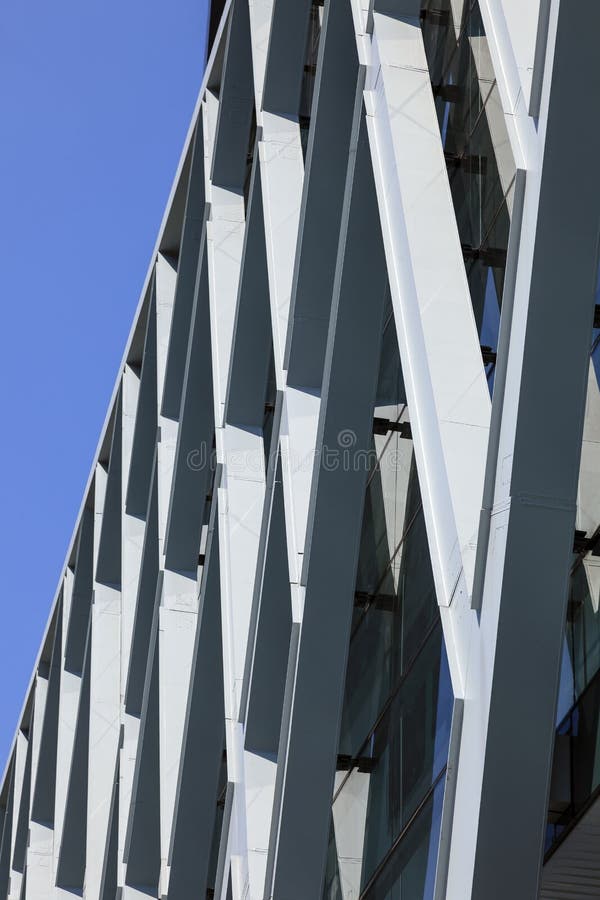 Modern Architecture Details Facade Design Stock Image - Image of steel ...