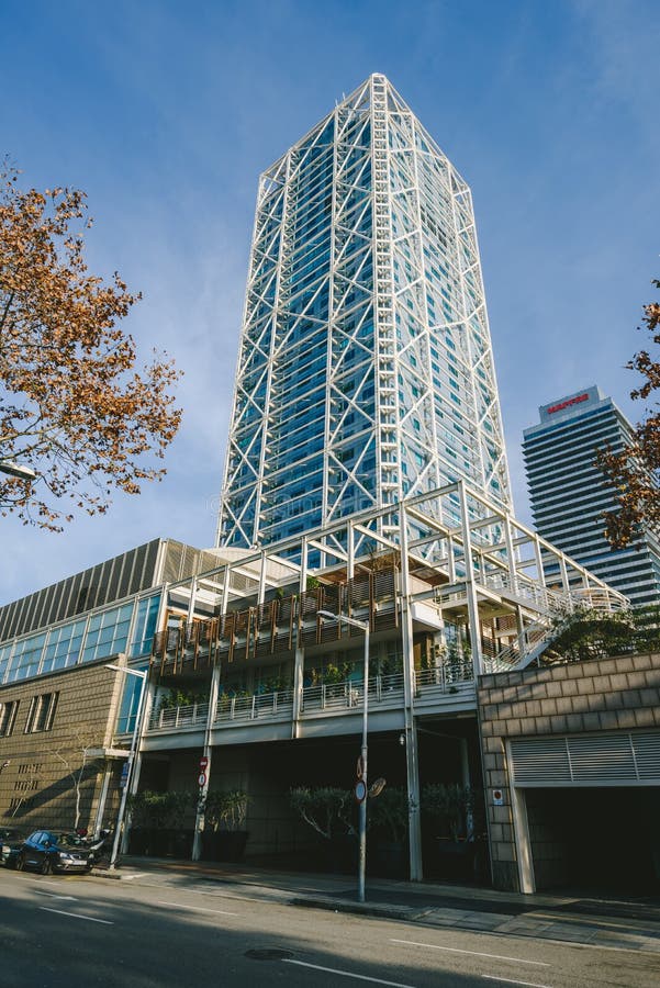 Modern Architecture in Diagonal Quarter District, Barcelona Editorial ...