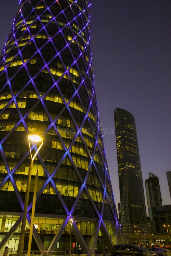 Modern Architecture in Doha at Night Editorial Image - Image of ...