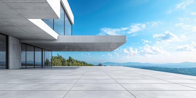 Modern Architecture Elevated View with Blue Sky Stock Photo - Image of ...