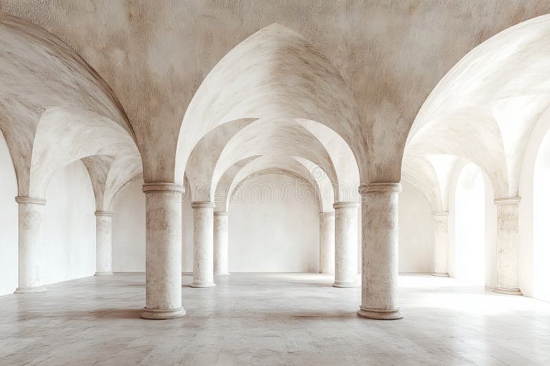 In Modern Architecture, Ethereal Arches Constructed from White Concrete ...