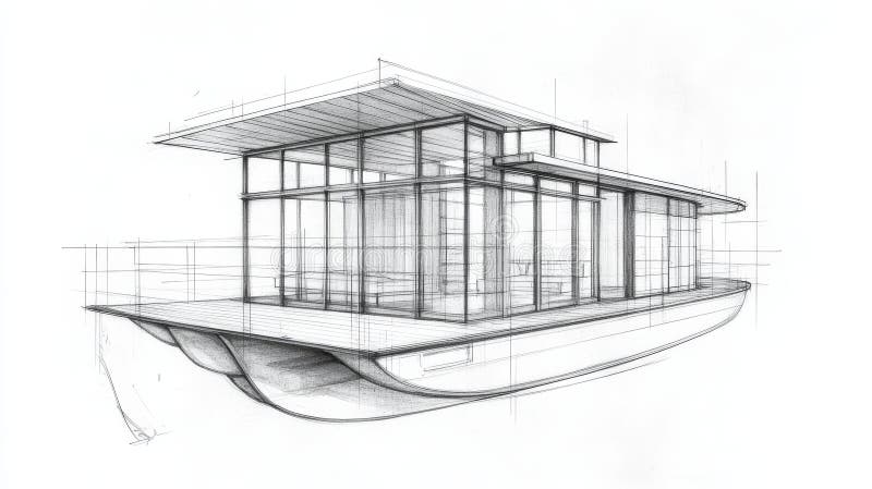 Modern Architecture is Exemplified in a Sketch of a Floating House ...