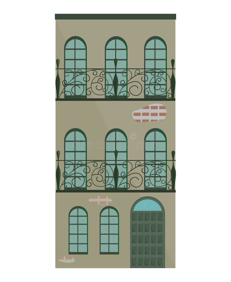 Modern Architecture Facade Building Vector Illustration Stock Vector ...