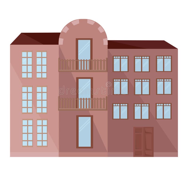 Modern Architecture Facade Building Vector Illustrations Stock Vector ...