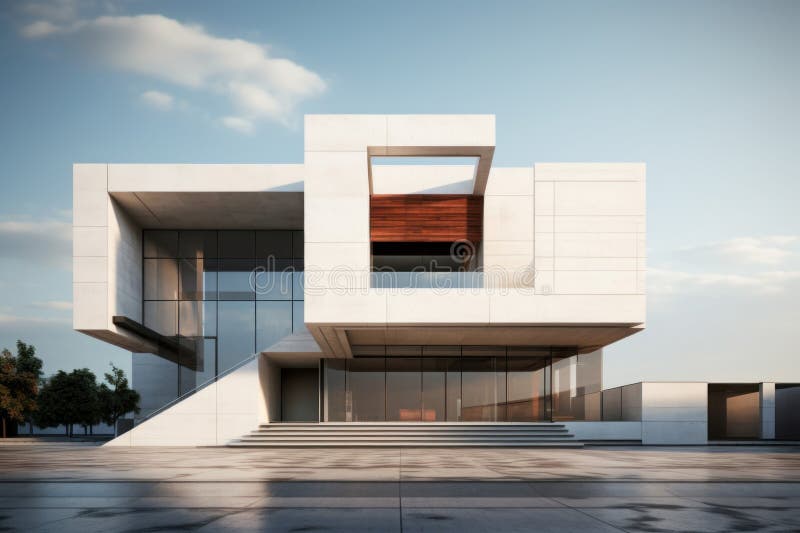 Modern Architecture Facade. Generate Ai Stock Illustration ...