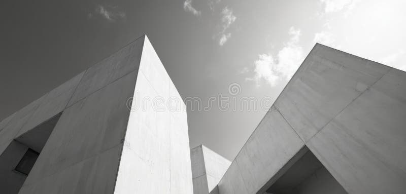 Modern Architecture Featuring Concrete Geometric Structure. Minimalist ...