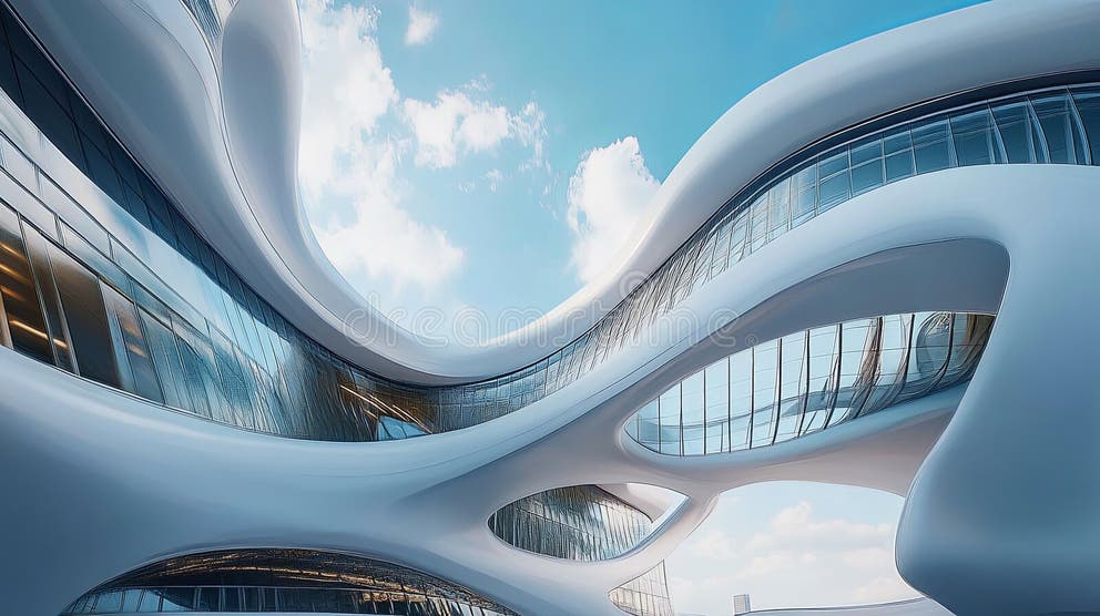 Modern Architecture Featuring Digital Design Elements and Futuristic ...