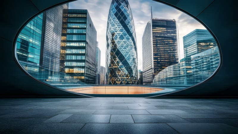 Modern Architecture, Financial District View of Skyscrapers from a ...