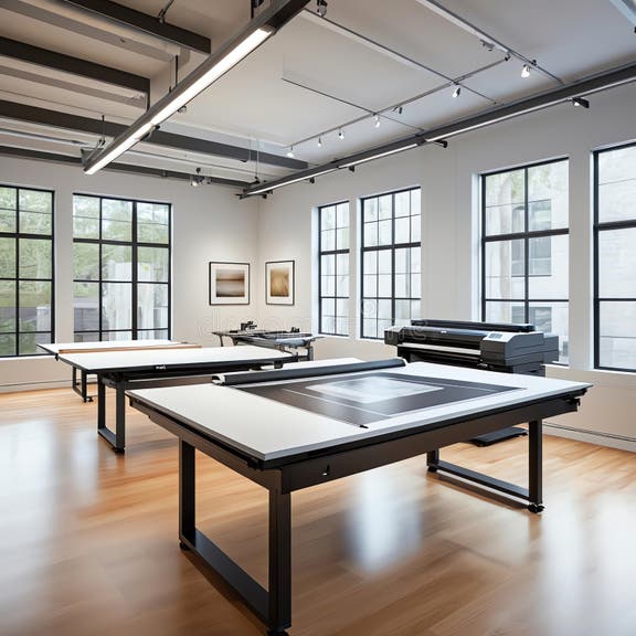 Modern Architecture Firm Studio Drafting Tables Stock Image - Image of drafting, architectural ...