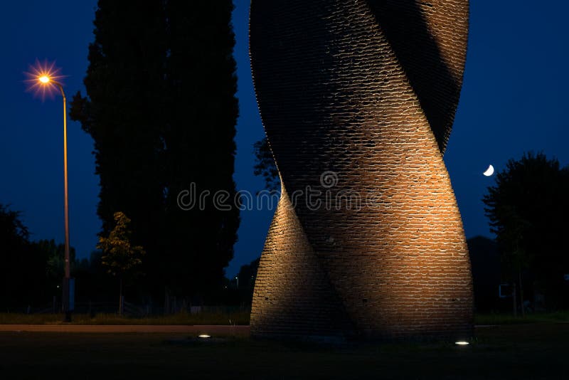 Modern Architecture in the Form of a Textured Brick Wall in the Shape ...