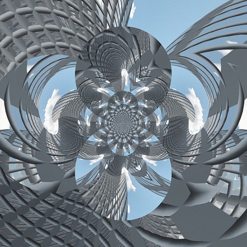 Modern Architecture Fractal Stock Illustration - Illustration of gray ...